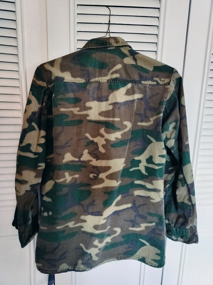Vietnam uniform top Coat US Army Military ERDL Camo USGI NOS large long ...