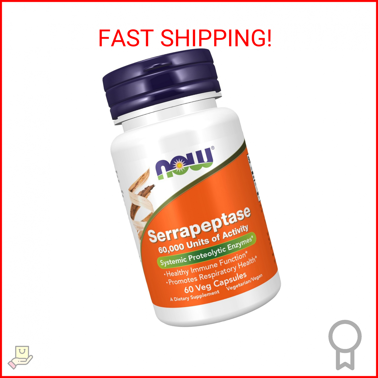 NOW Supplements, Serrapeptase 60,000 Units of Activity, Promotes ...
