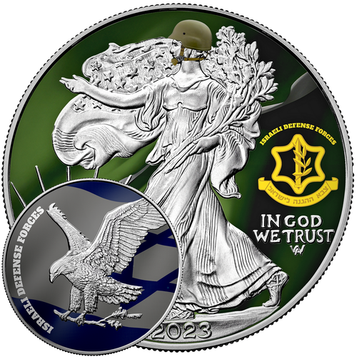 Israeli Defense Colorized American Eagle (ASE) - 1 oz Silver Coin | eBay