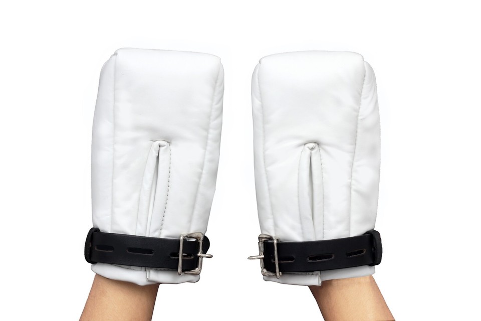 Bondage Fist Mitts Lockable Padded Restraints Gloves Leather Cuffs ...