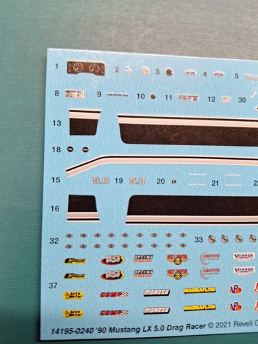 Revell AMT Ertl Monogram MPC 1/25 Model Part 1990 Mustang Coupe Drag Decal Sheet | eBay