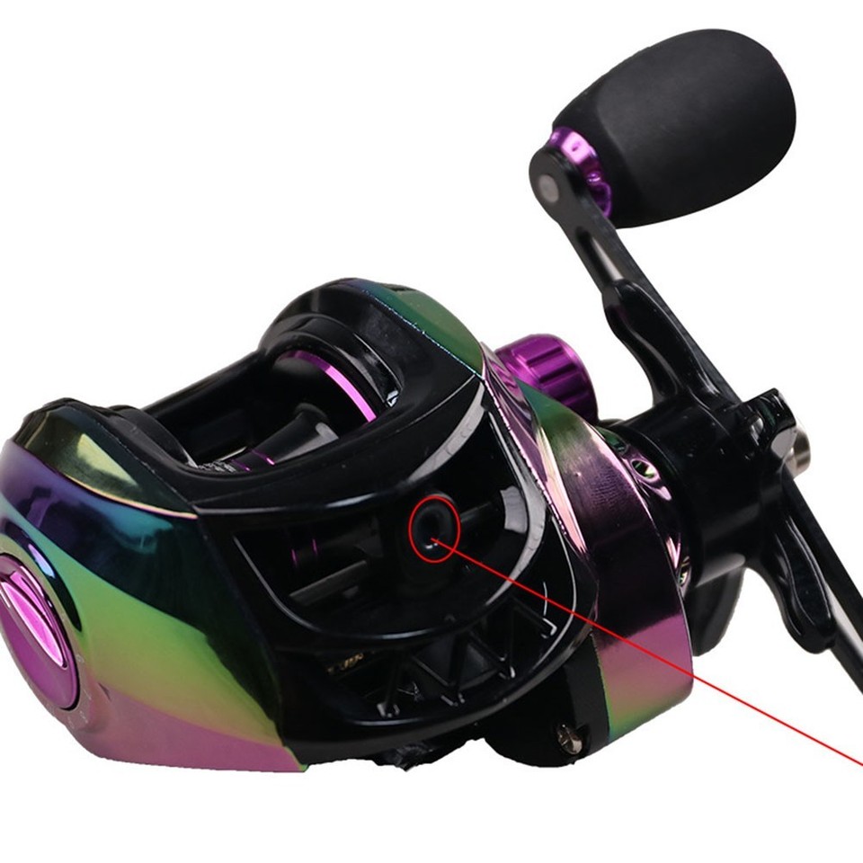 Baitcasting Fishing Reel with Reduced Friction and For Rainbow Color ...