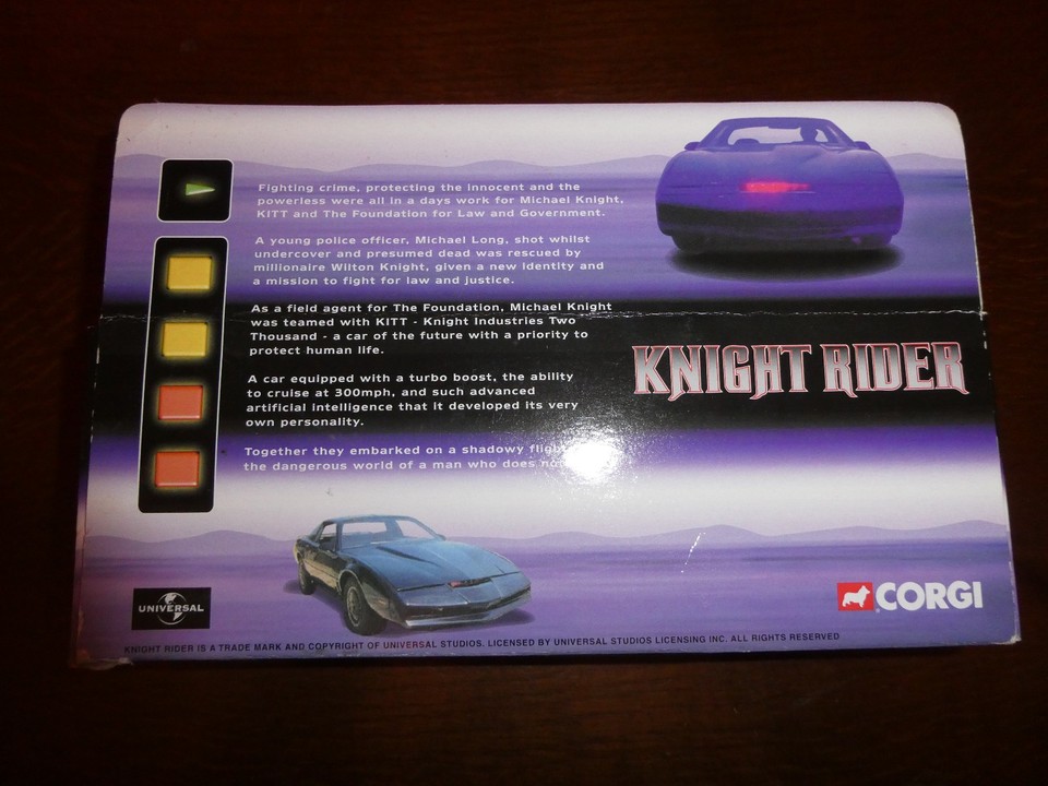 Vintage Corgi 1:36 Knight Rider Pontiac Transam KITT & Michael Knight ...