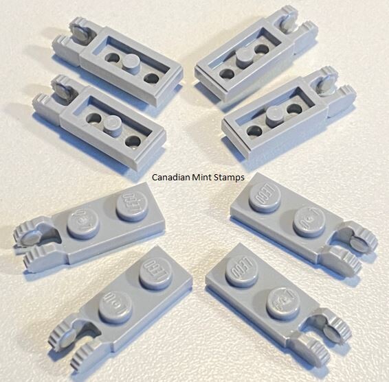 New Lego 8x Light Bluish Gray Hinge Plate 1x2 Fingers With Bottom ...