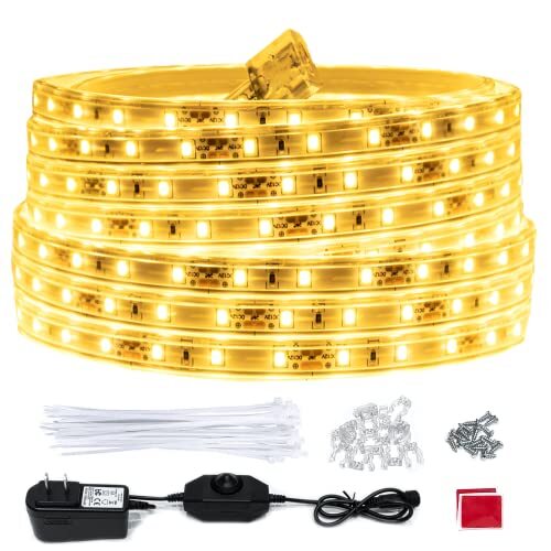 50ft Rope Lights Outdoor Waterproof Warm Led Strip Light Indoor ...