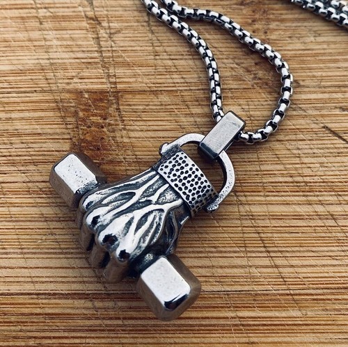 Men's Boxing Necklace Pendant Biker Stainless Steel Boxer Glove Jewelry ...