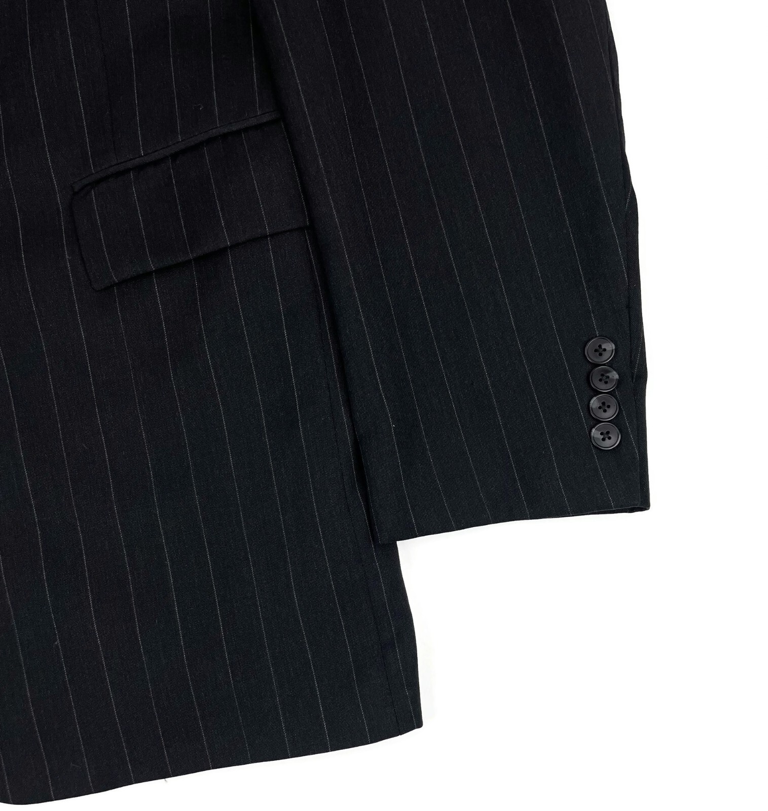 JOS A BANK Suit Jacket 46XL Mens 2 Btn Traveler Black Striped Wool ...