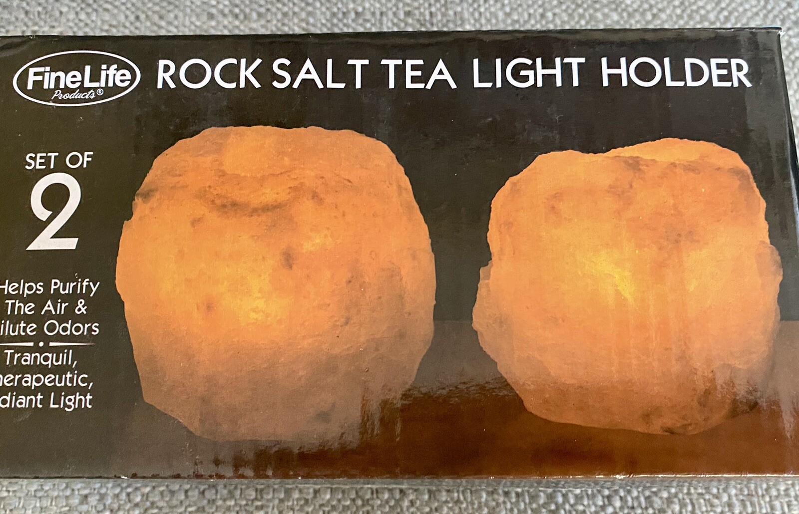 Finelife Rock Salt Tea Light Holder Helps Purify air and therapeutic ...