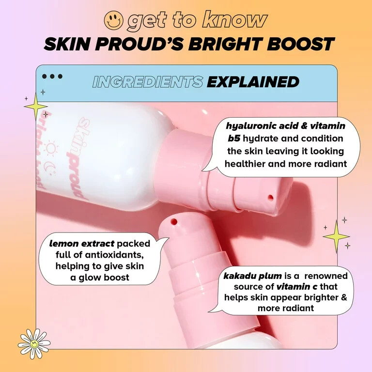 SKIN PROUD (2-PACK!) Bright Boost Serum W/Hyaluronic Acid, Vitamin C ...