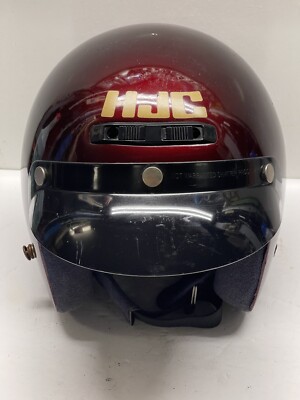 Vintage HJC FG3S Motorcycle Helmet Sz Medium Burgundy | DOT Approved ...