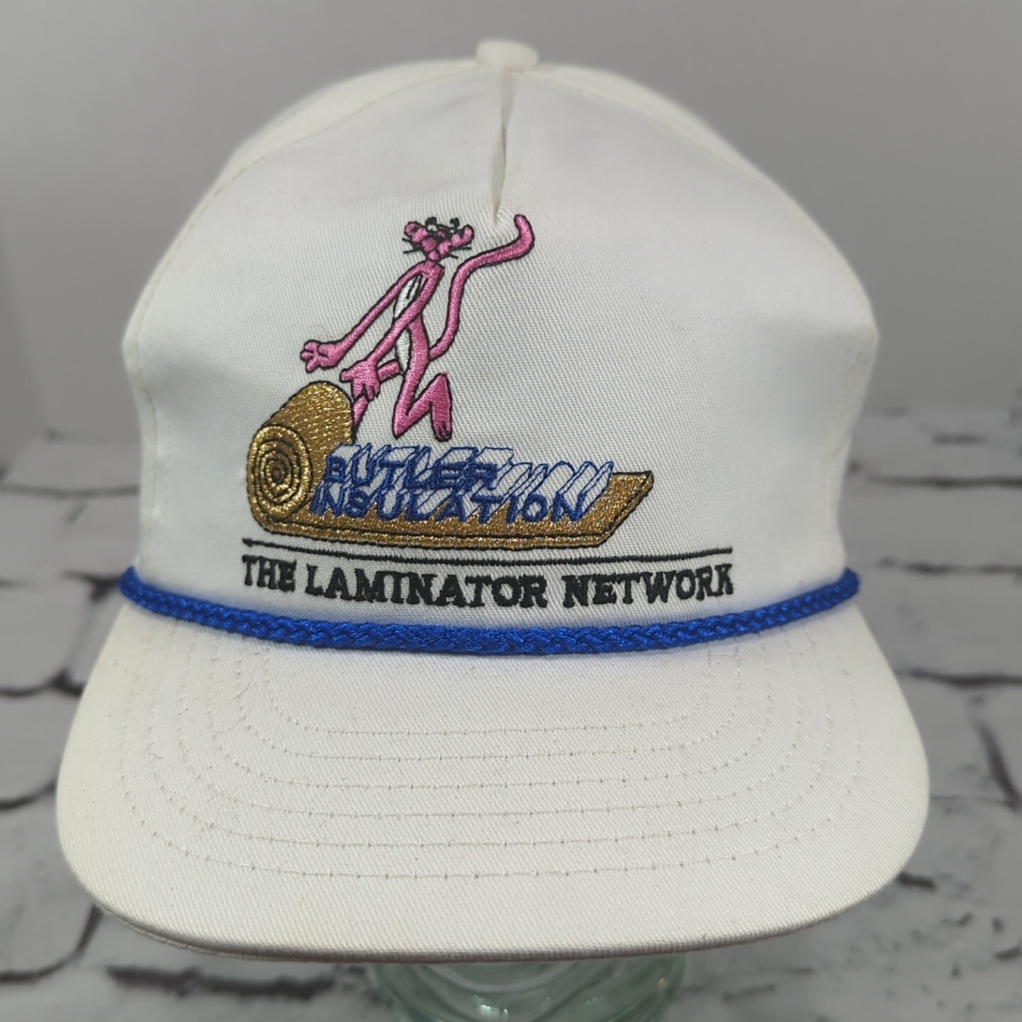 Pink Panther Butler Insulation Vtg Rope Front Hat Adjustable Ball Cap ...