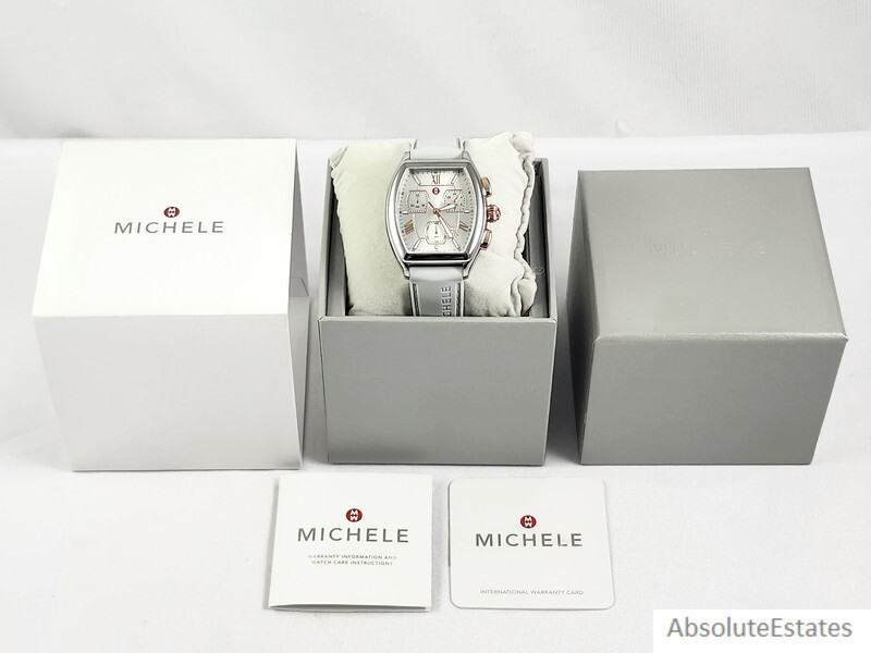 NEW Michele Releve Sport Two Tone Rose Gold Silver Watch Gray Band ...