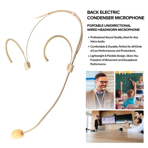 Headset Microphone - Discreet Double Earhook Headworn Mic fits PC Voice ...