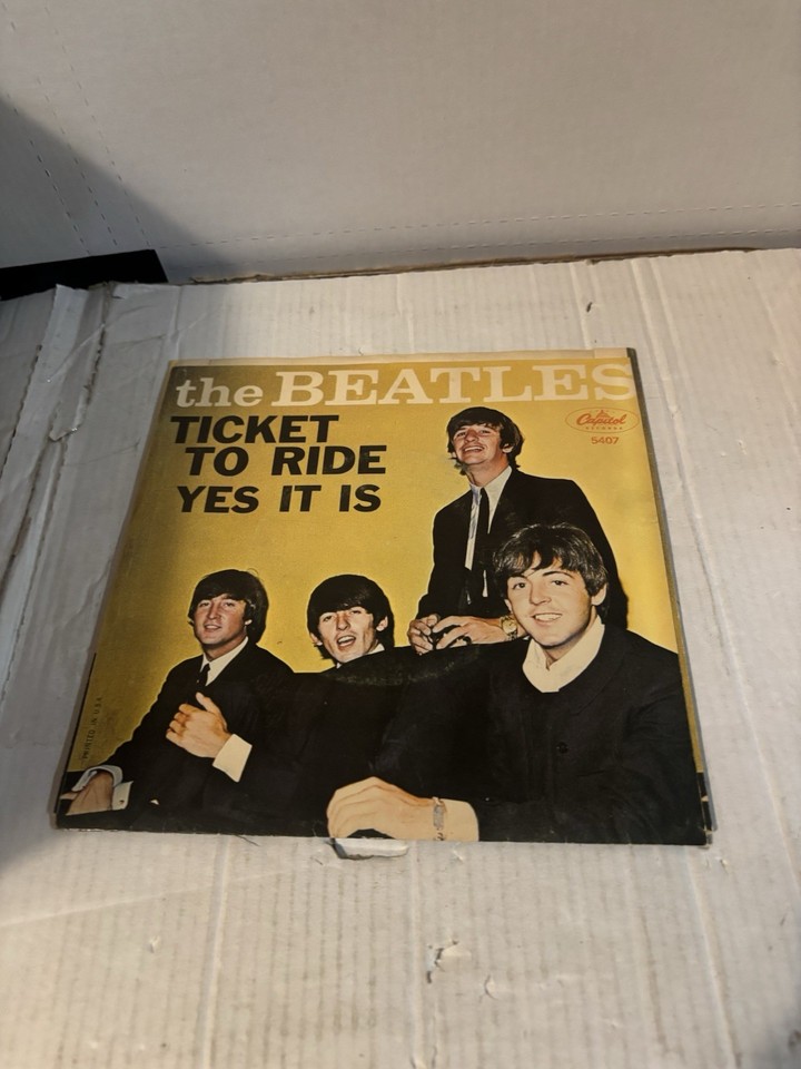 BEATLES Ticket To Ride 1965 Capitol 4507 Capitol Label + Picture Sleeve ...