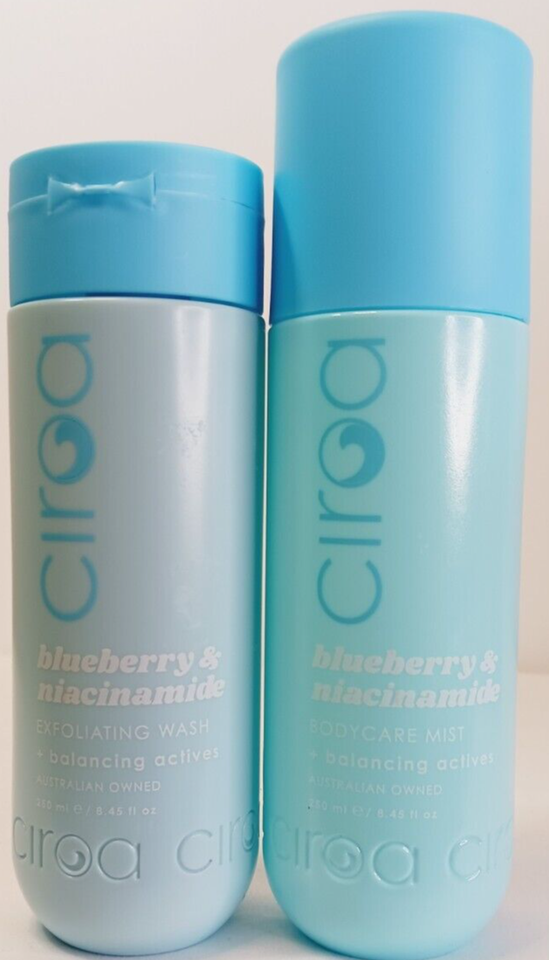 Ciroa Blueberry & Niacinamide Body Care Mist And Exfoliating Wash Set ...