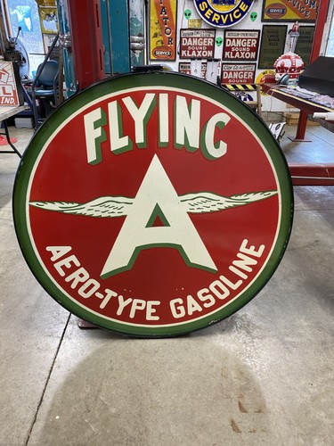 Porcelain Double Sided Flying A Sign Gas And Oil, Chevrolet And Ford | eBay