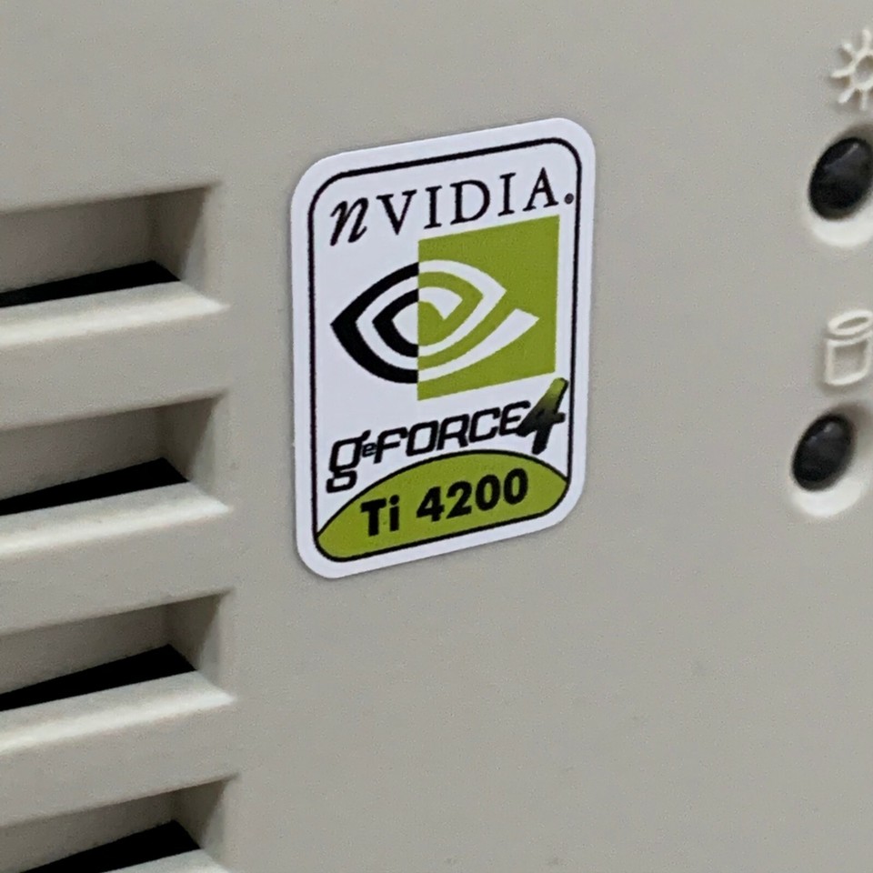 NVidia TNT2 RIVA Geforce 2 3 Ti4200 256 Vintage Retro PC Case Badge ...
