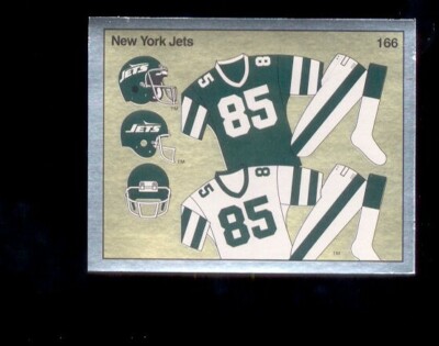 1988 Panini NEW YORK JETS Uniform Foil Sticker | eBay