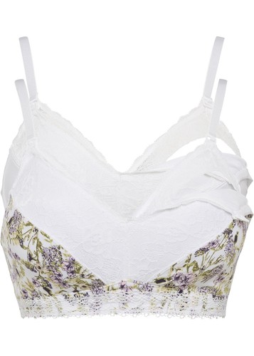 Neu 2er-Pack Still-BH mit Bio-Baumwolle Gr. 36 Weiß Geblümt Damen ...