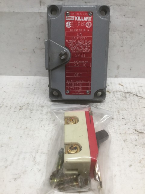 Hubbell Killark Xs-1c Tumbler Switch Cover With Device 1 Pole 20 Amp ...