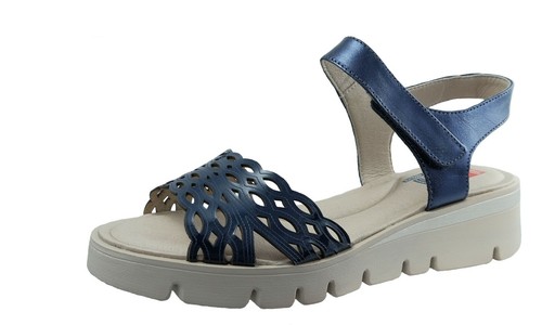 Fluchos Texas F0834 : Sandales Pour Femme Bleu En Cuir Léger, Confort ...