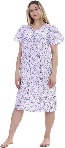 Ladies Incontinence Open Back Floral Poly Cotton Hospital Nightdresses ...
