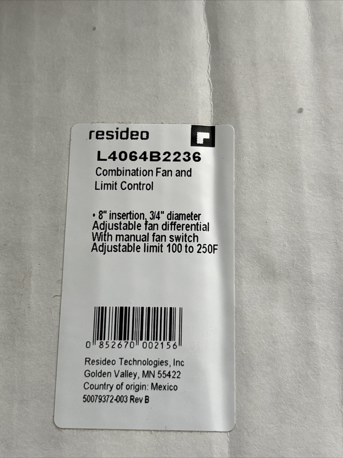 Honeywell L4064B2236 Fan and Limit Controller Switch for sale online | eBay