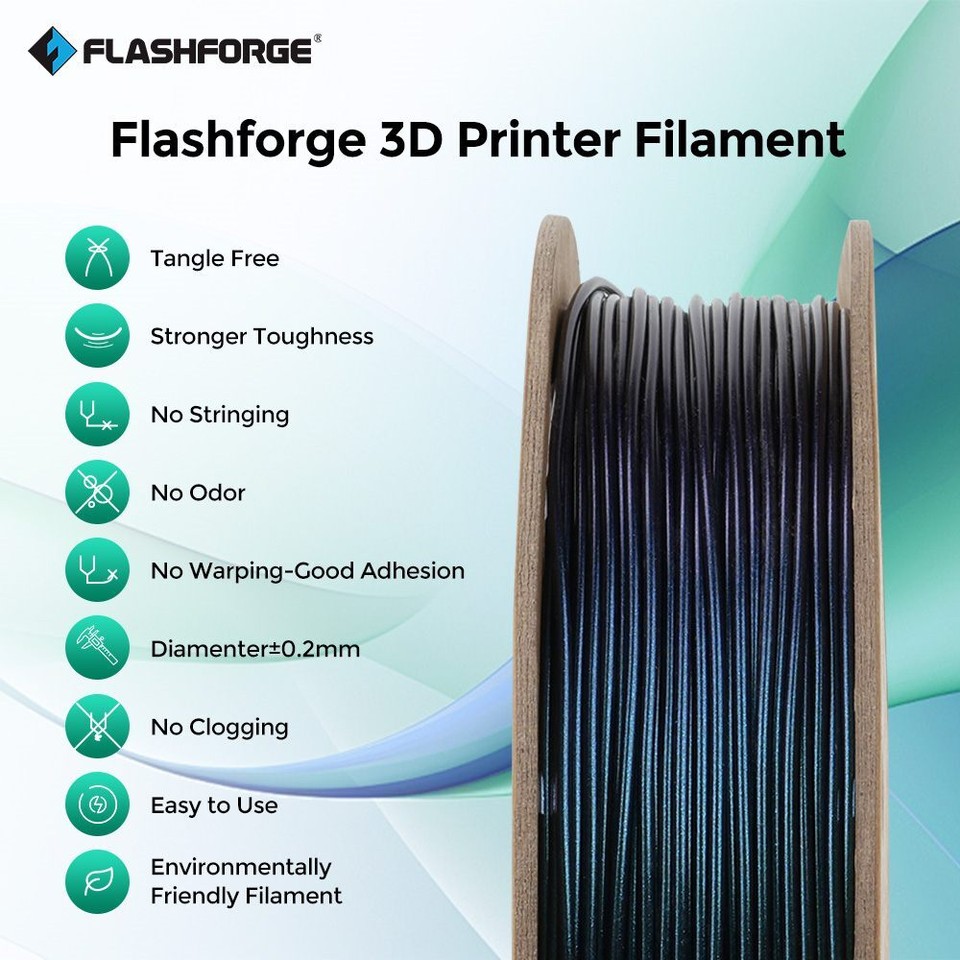 FLASHFORGE 3D Printer Filament 1.75mm ASA ABS Fast Rapid High Speed HS PLA PETG | eBay