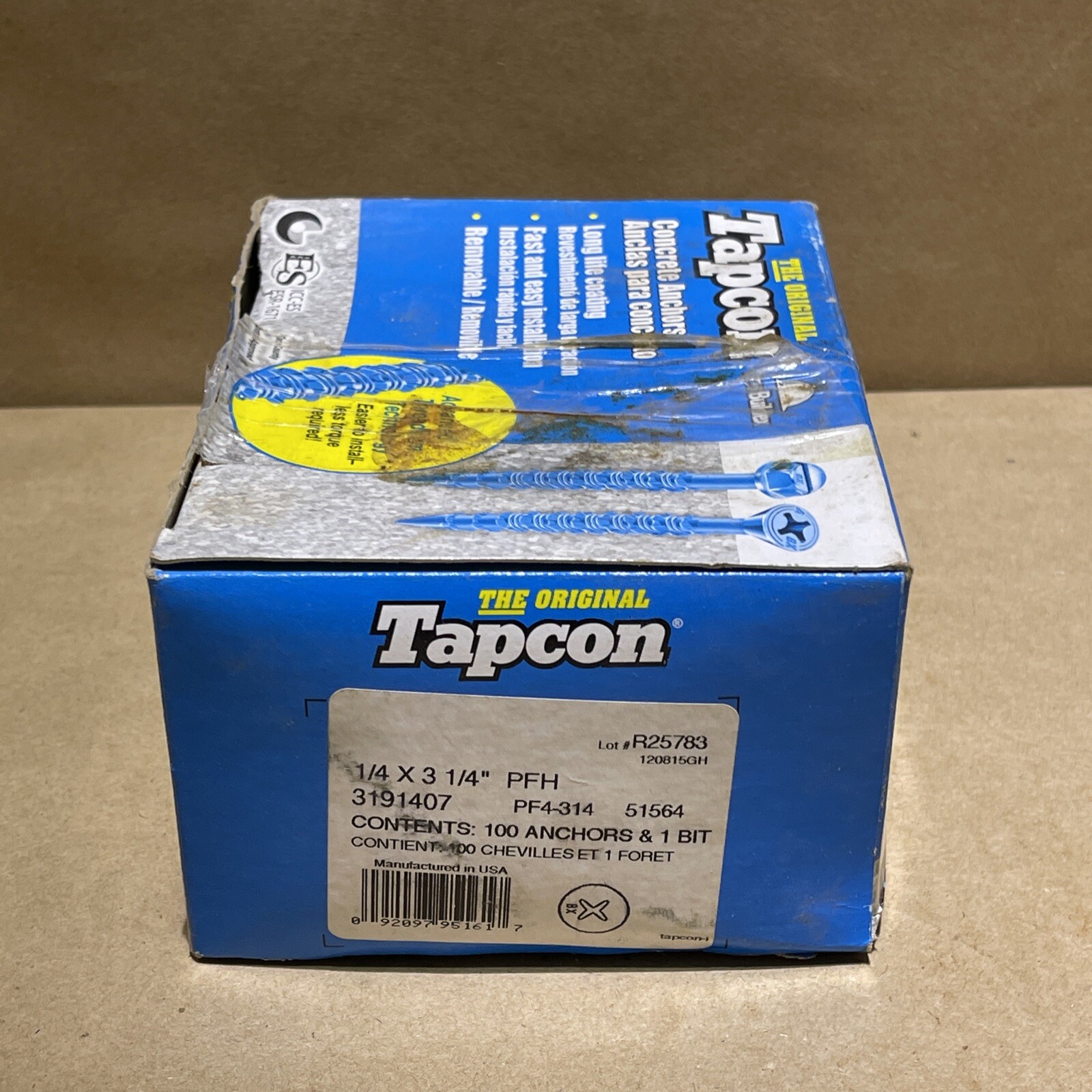 Tapcon 88Pc 1/4X3-1/4 PFH Tapcon #3191407 PF4-314 51564 Open Box for ...