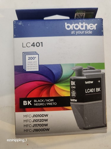 Genuine Brother LC401BK Standard Yield Ink Cartridge MFC-J1010DW 2027 ...