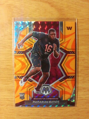 PHIDARIAN MATHIS 2022 PANINI MOSAIC "ORANGE REACTIVE PRIZM" RC FOOTBALL ...