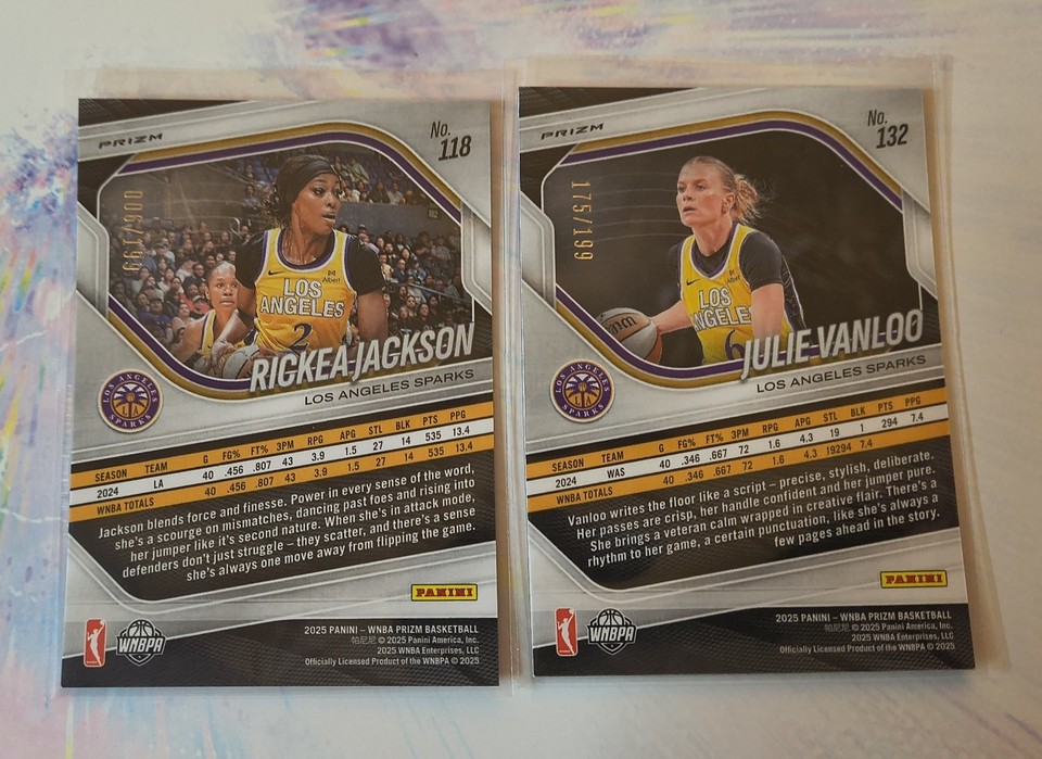 Julie Vanloo #132 Rickea Jackson #118 2025 WNBA Prizm Red Pandora /199 ...