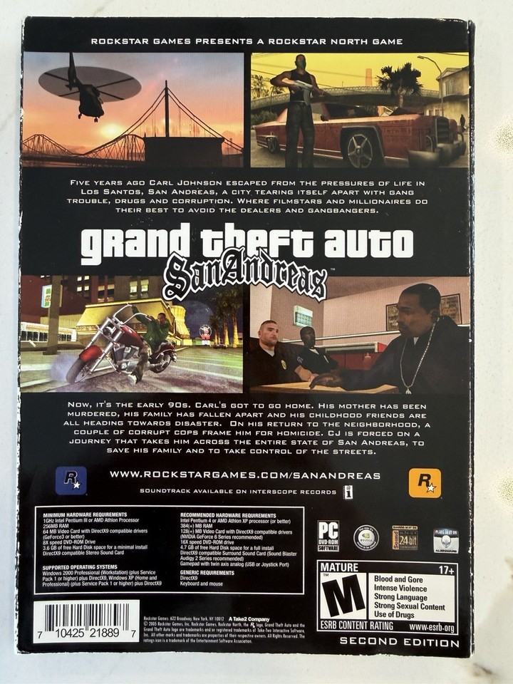 Grand Theft Auto San Andreas PC Rockstar Games CIB DVD Rom | eBay