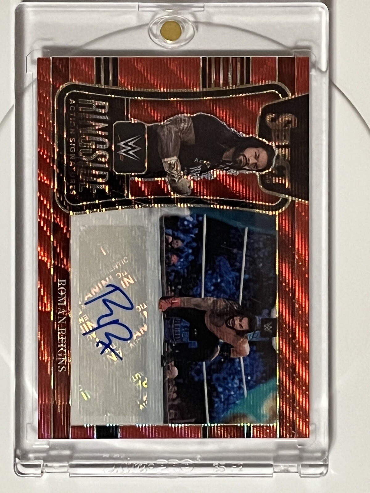 2022 Panini Select WWE Roman Reigns Red Ringside Action Signatures Auto ...