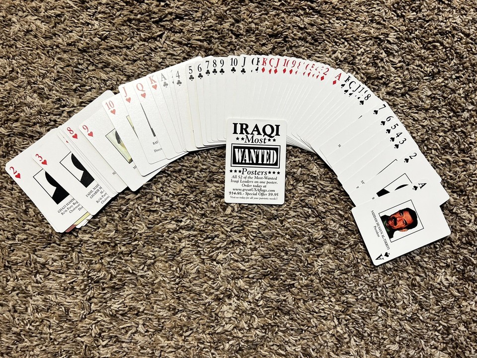 Iraqi Iraq Most Wanted Playing Cards 2003 American Made by Bicycle New ...