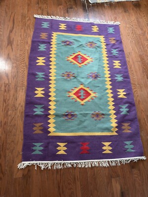Zapotec rug, Zapotec wool woven rug, Mexican rug, Southwest style rug ...