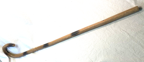 Hand Crafted Scorched Crook Style Wooden Walking Cane 37" Long | eBay