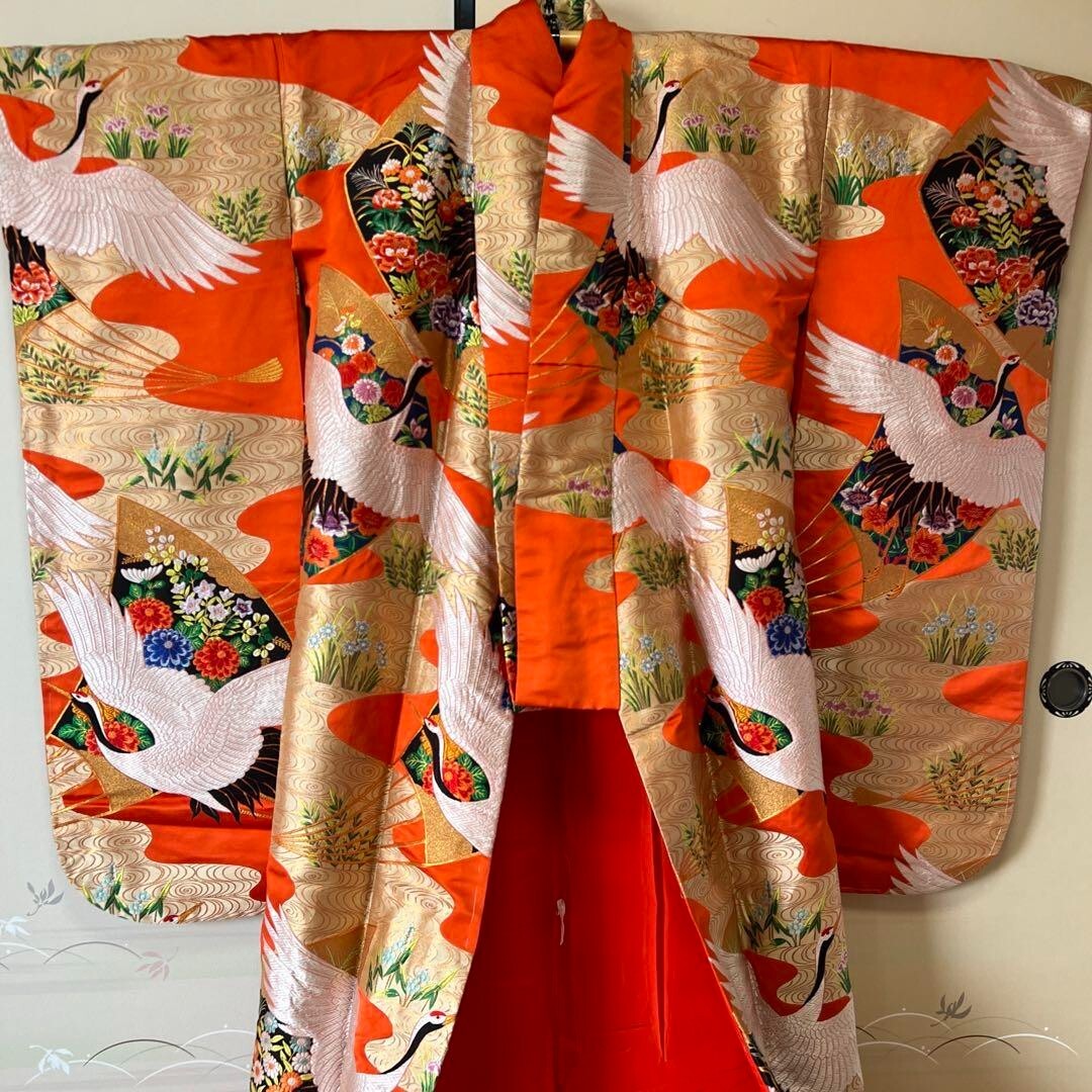 Japanese Uchikake Kimono Dress Jacket Gold Crane Luxury Embroidered ...
