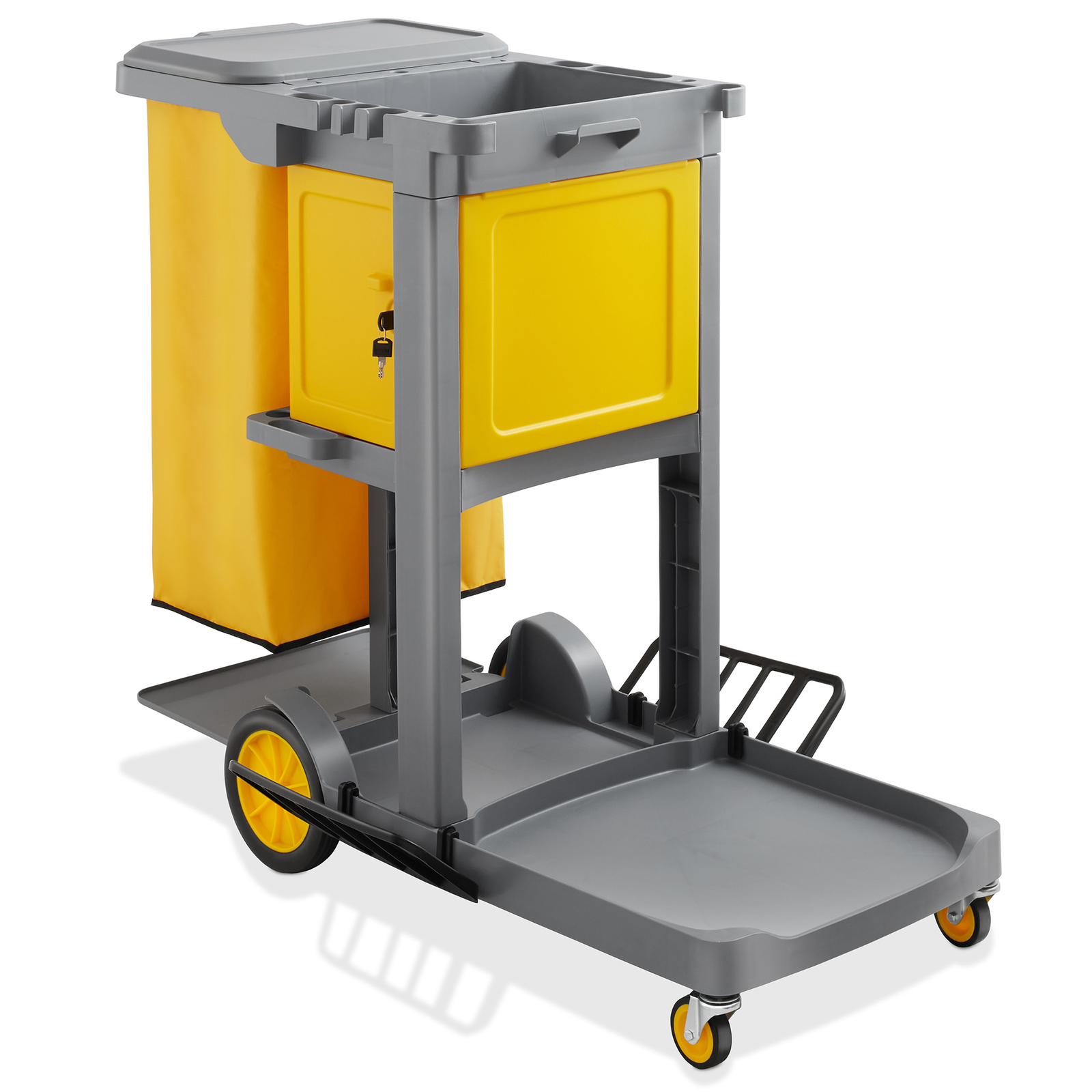 Commercial Janitorial Cleaning Cart Caddy with Key-Locking Cabinet | eBay