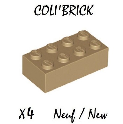 Lego 3001 - 4x Briques / Brick 2x4 - Beige / Dark Tan - New Neuf | eBay