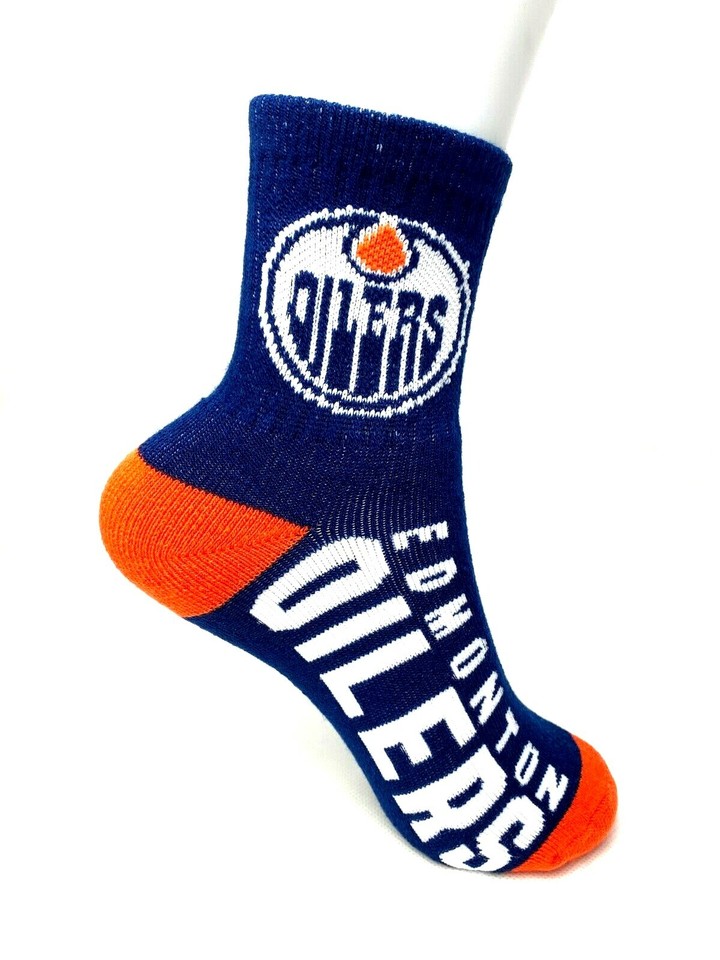Edmonton Oilers Hockey Navy & Orange Deuce Quarter Youth Socks | eBay