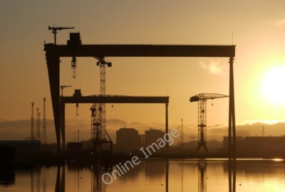 Photo 6x4 The most famous cranes in Belfast Queens Island Twin gantry ...