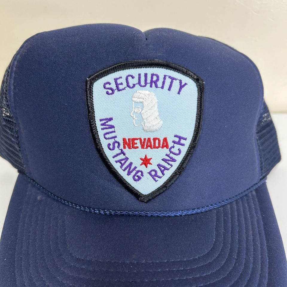 Vintage Security Mustang Ranch Nevada Trucker Hat NWOT Navy Blue | eBay