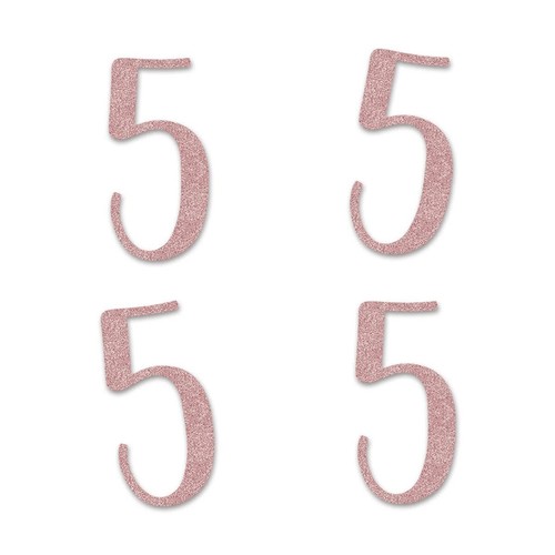 Rose Gold Glitter 5 Cut-Out Numbers DIY Birthday or Anniversary Party ...