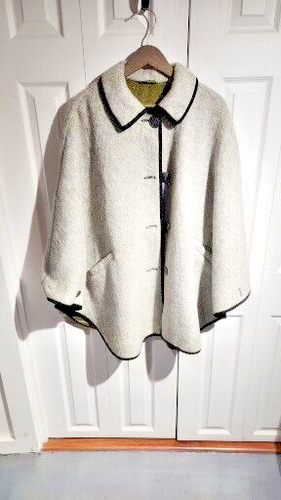 Vintage Boiled Wool Austrian Style Cape Handmade Lining M 35 inches ...