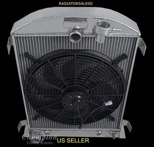 CHAMPION 3 ROW ALUMINUM RADIATOR W/ 16" FAN 1932 FORD COUPE CAR HIGH ...