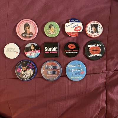 Sarah Palin Political Items - Mostly Pins/ Buttons Lot Of 12 | eBay