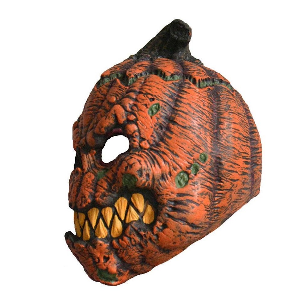 Halloween Horror Pumpkin Shape Mask Latex Adult Movable Pumpkin Full ...