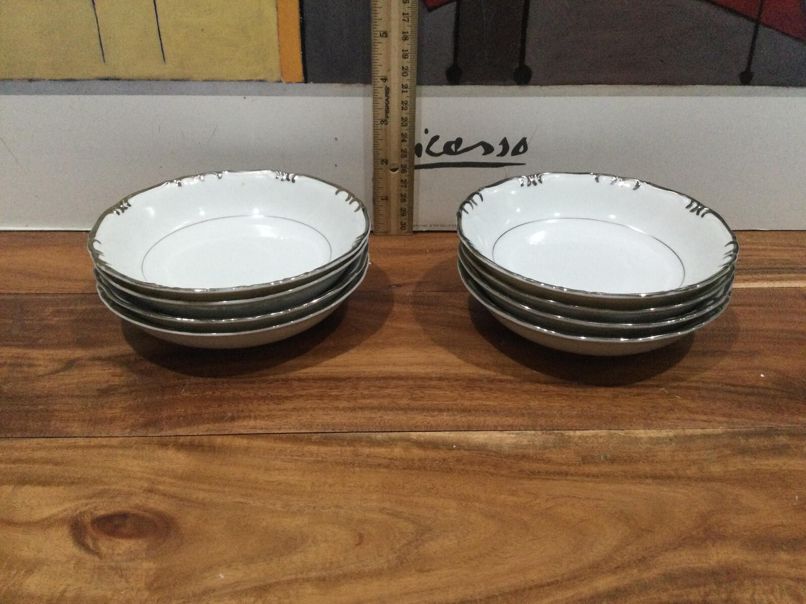 4 PC Gold China Baronet 5 1/2 In Fruit Bowls Platinum trim | eBay