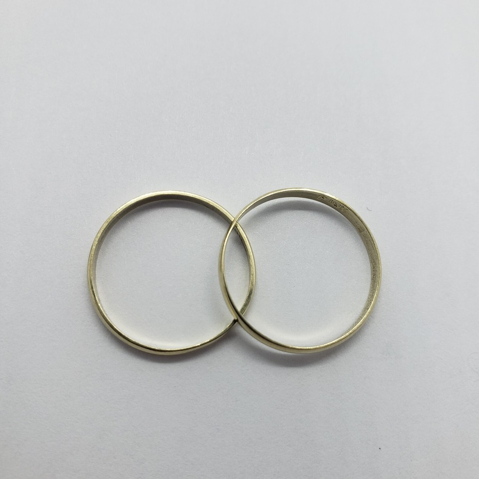 2mm 10K Solid Yellow Gold Plain Knuckle Band Simple Ring Women Sizes 2 ...
